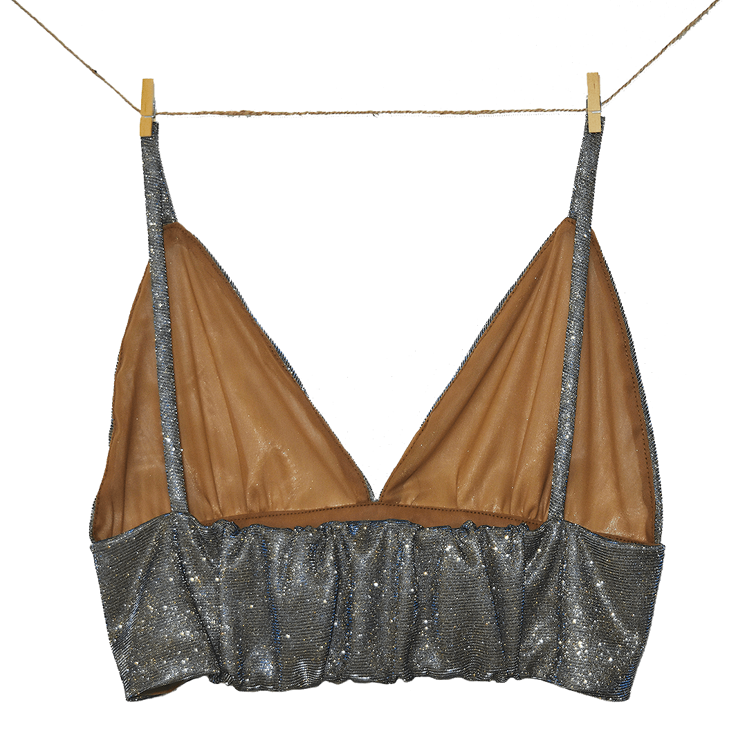 Tzoi Manousou Silver Sequence Bra – tzoimanousou
